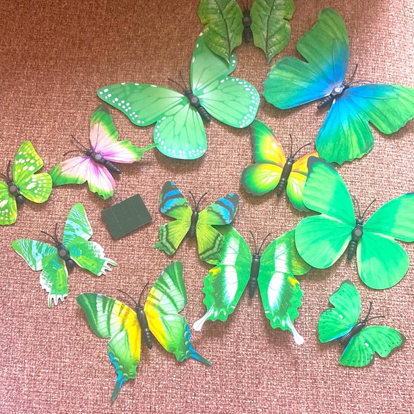 Wall Decor | 12 Magnetic Green Butterflies | Poshmark